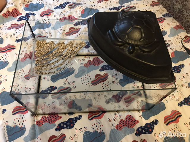 Черепашник 42 литра с берегом. Аквариум